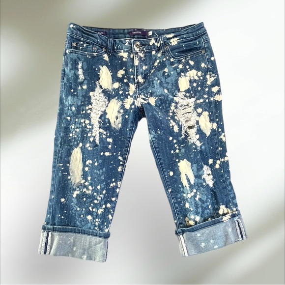 Vigoss | Pants & Jumpsuits | Vigoss Capris Denim Jeans Paint Splatter ...